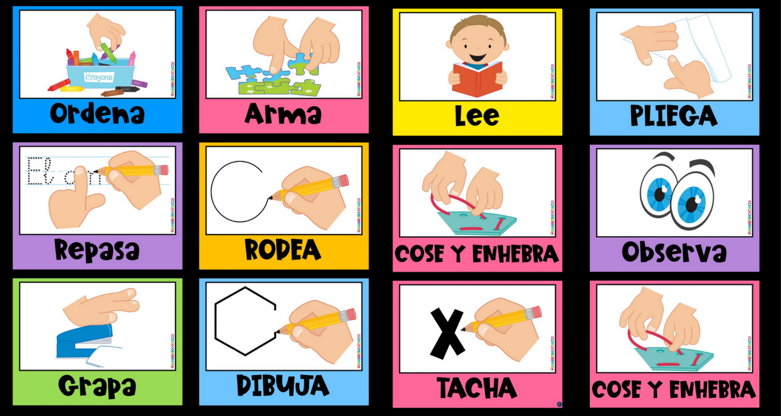 TARJETITAS DE INSTRUCCIONES - Imagenes Educativas