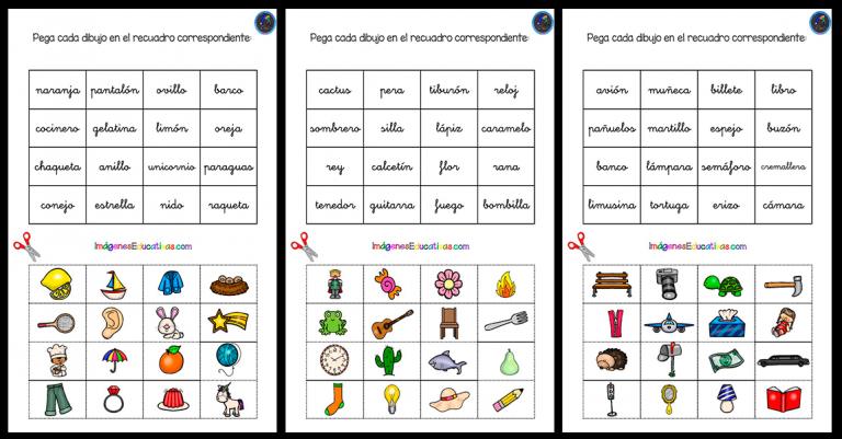 ACTIVIDAD MANIPULATIVA: ASOCIACIÓN IMAGEN - PALABRA - Imagenes Educativas