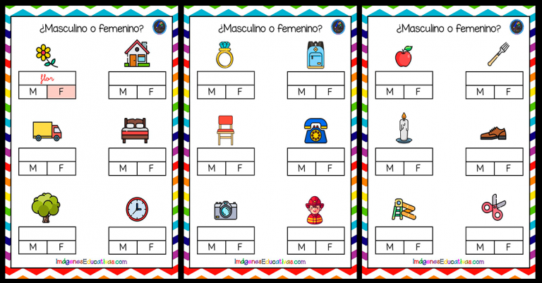 SUSTANTIVOS MASCULINOS Y FEMENINOS - Imagenes Educativas