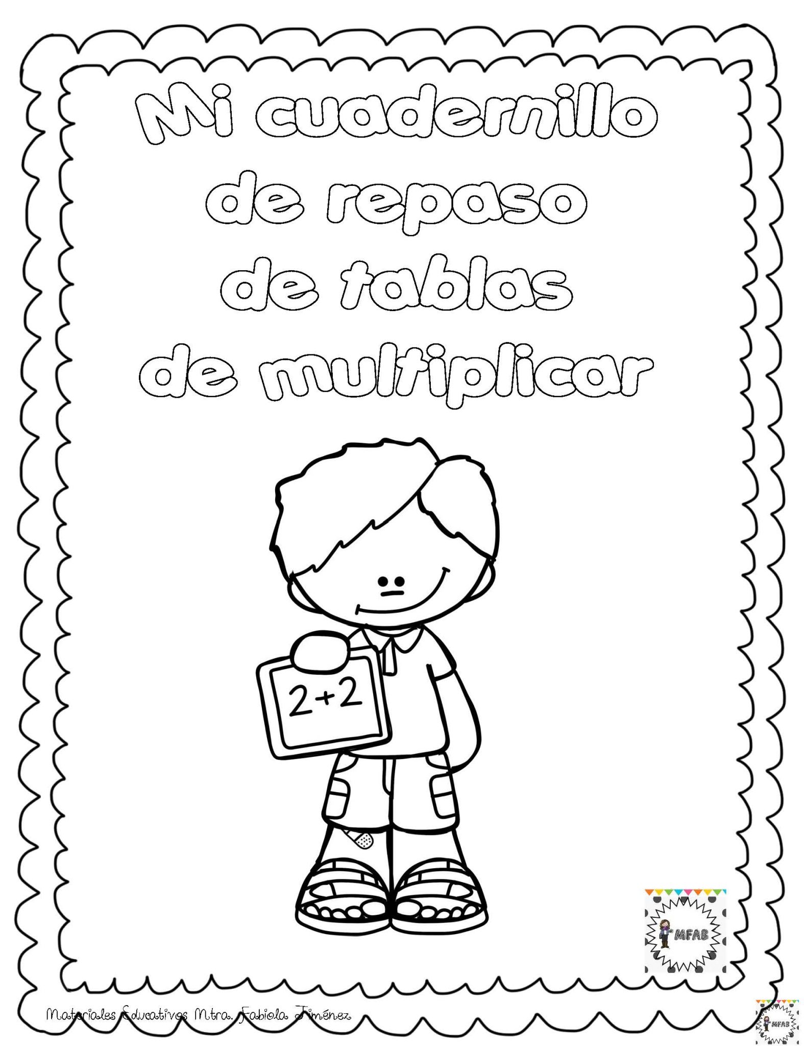 MI PRIMER CUADERNO DE LAS TABLAS DE MULTIPLICAR 75 PÁGINAS EN PDF ...