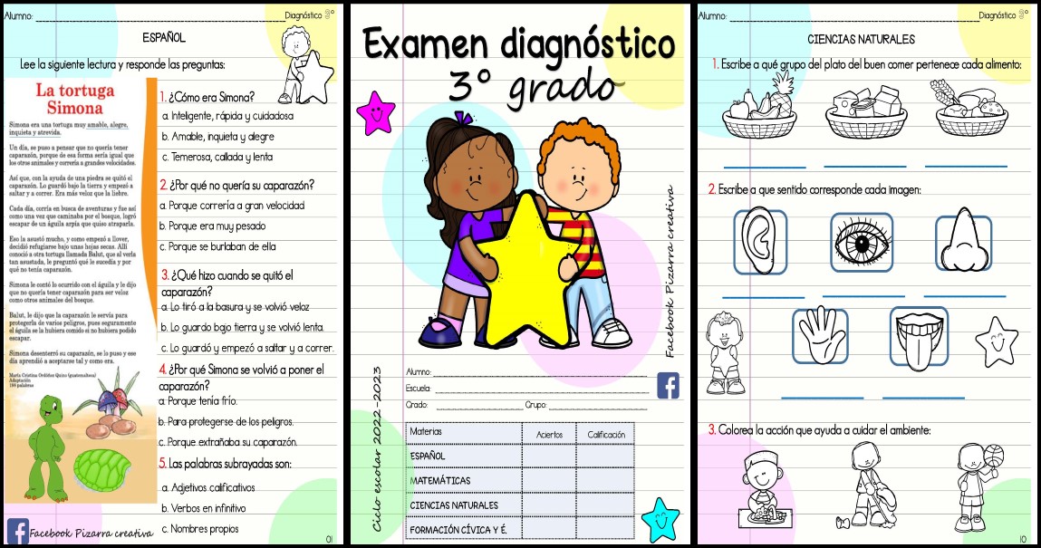 EXAMEN DIAGNÓSTICO PARA 3°GRADO Y 3º DE PRIMARIA - Imagenes Educativas