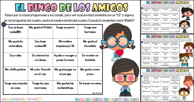 SÚPER ACTIVIDAD INICIAL “El BINGO DE LOS AMIGOS” - Imagenes Educativas