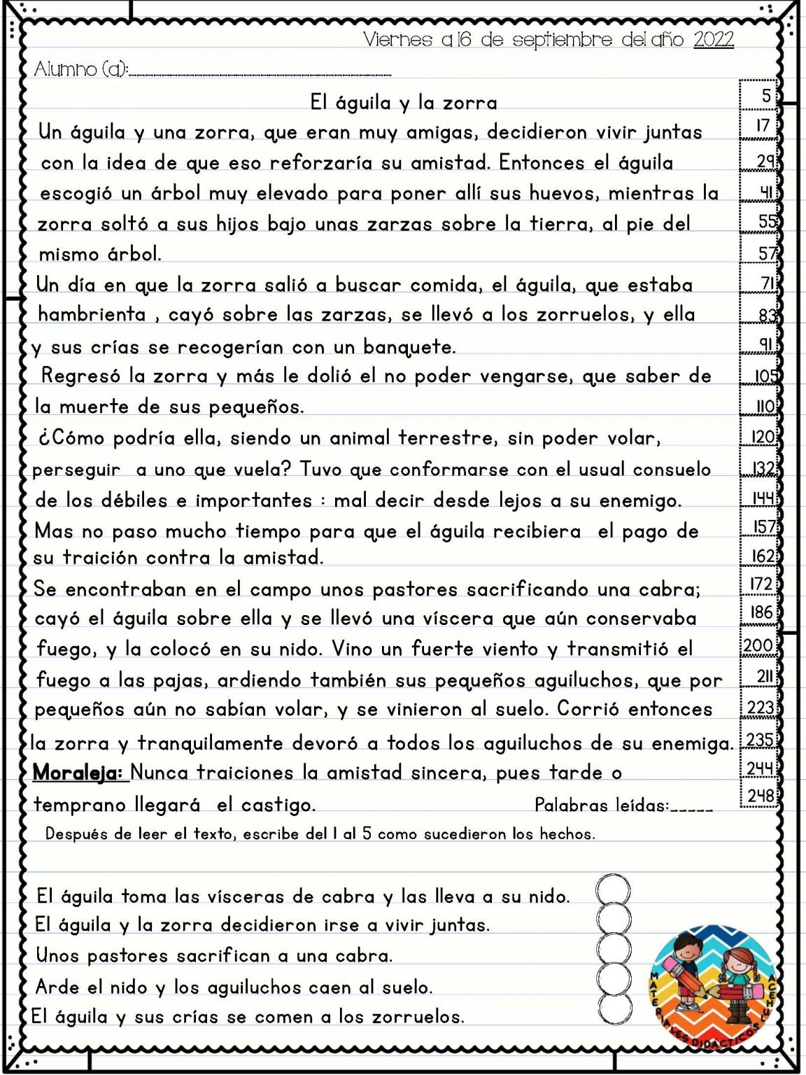 COMPRENSIÓN LECTORA PARA SEPTIEMBRE - Imagenes Educativas