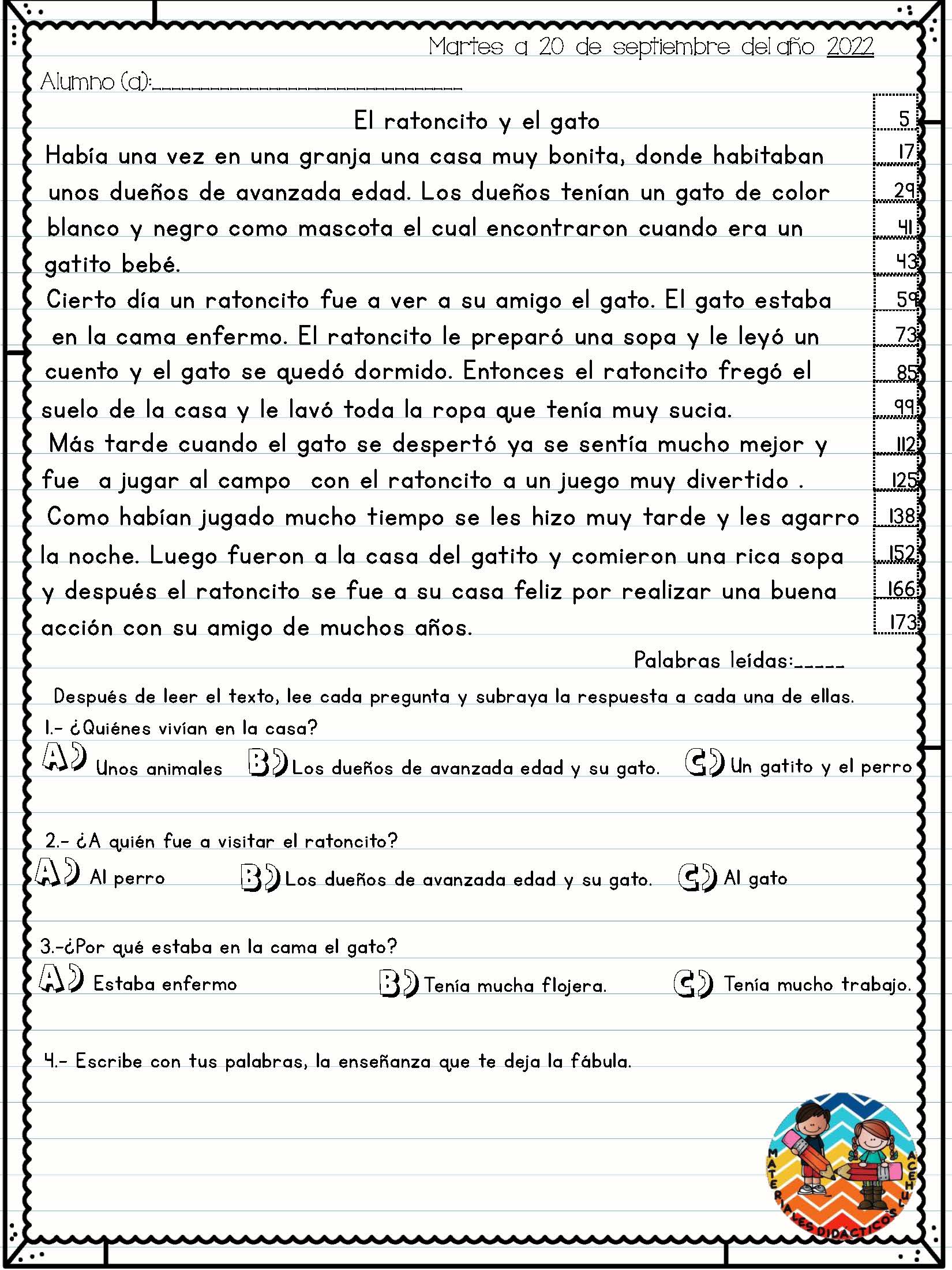 Comprensión Lectora Para Septiembre Página 16 Imagenes Educativas