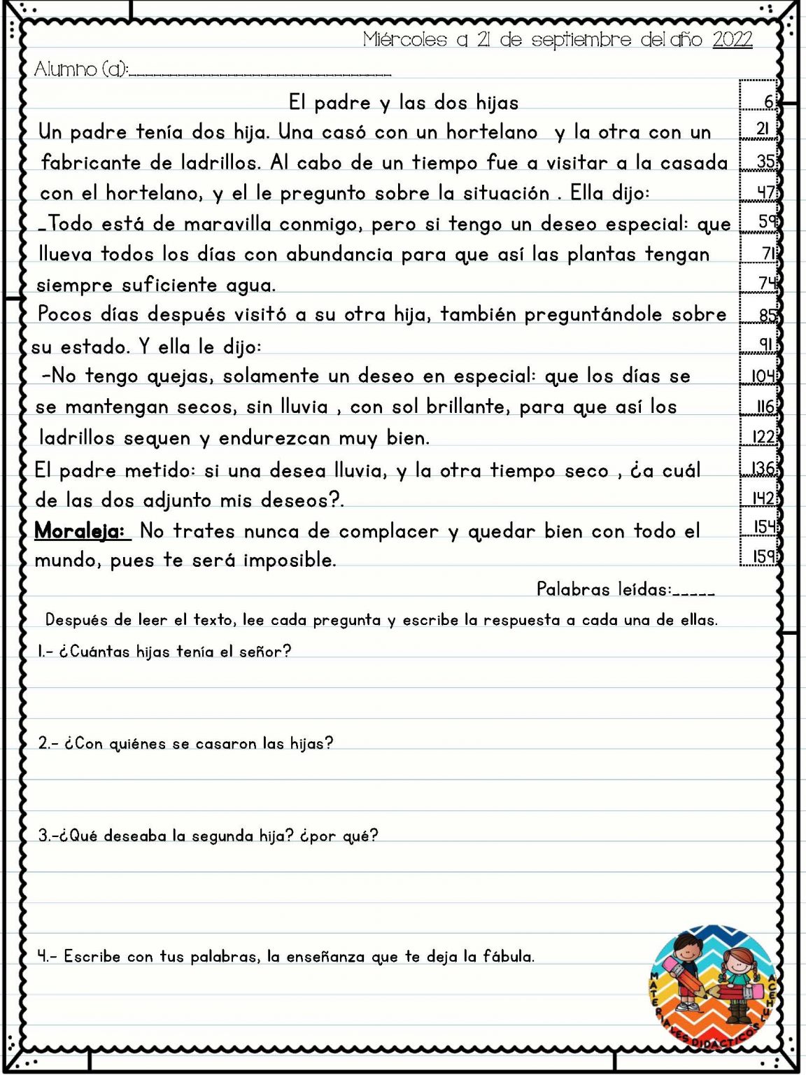 COMPRENSIÓN LECTORA PARA SEPTIEMBRE - Imagenes Educativas