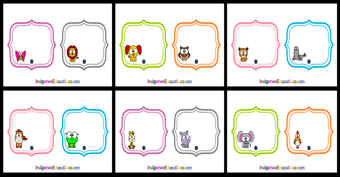 COLECCIÓN DE GAFETES CON ANIMALITOS - Imagenes Educativas