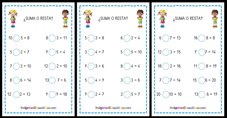Fichas para aprender a restar con elementos visuales - Imagenes Educativas