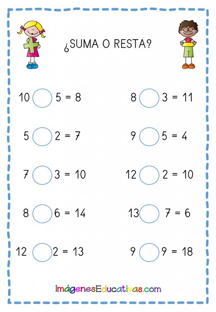 SUMA O RESTA (2) - Imagenes Educativas