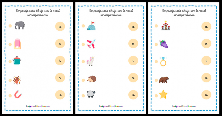 portada emparejar vocales - Imagenes Educativas