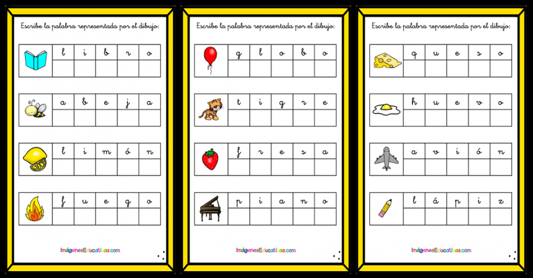 FICHAS IMPRIMIBLES DE LECTOESCRITURA - Imagenes Educativas