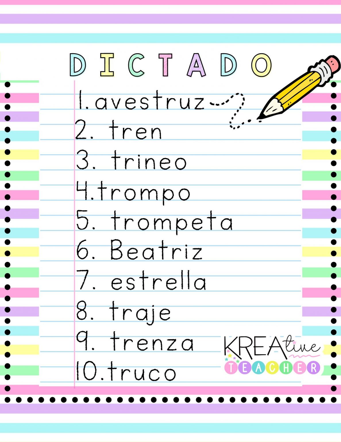 ACTIVIDADES DE DICTADO CON SÍLABAS TRABADAS - Imagenes Educativas