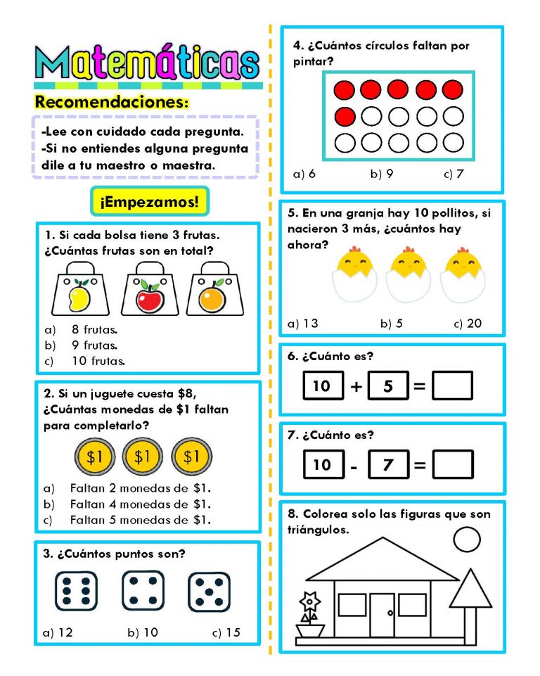 1º GRADO EXAMEN SEGUNDO TRIMESTRE PRIMER GRADO - Imagenes Educativas