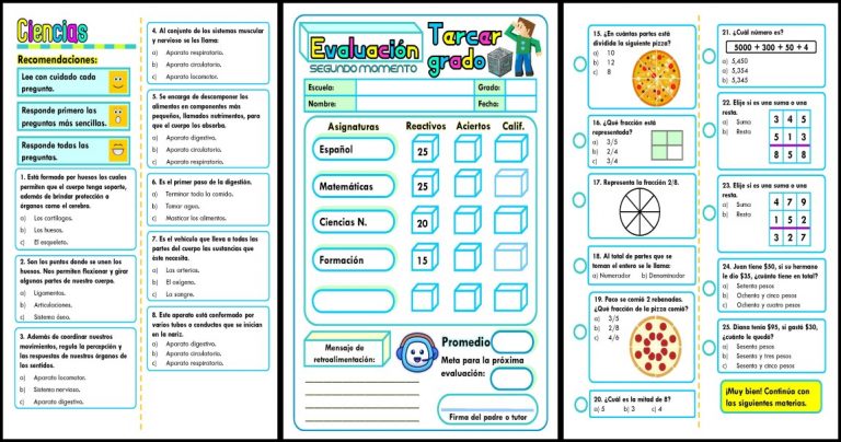 3º GRADO EXAMEN SEGUNDO TRIMESTRE TERCER GRADO - Imagenes Educativas