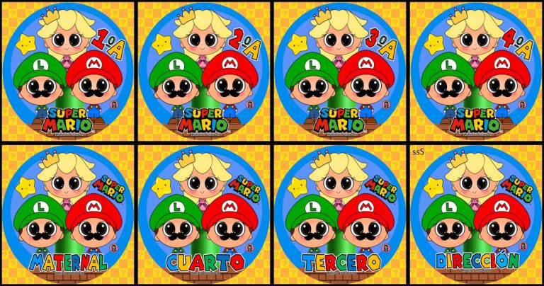 COLECCIÓN DE STIKER MARIO BROS, GRADOS, CLASES Y MATERIAS. - Imagenes ...