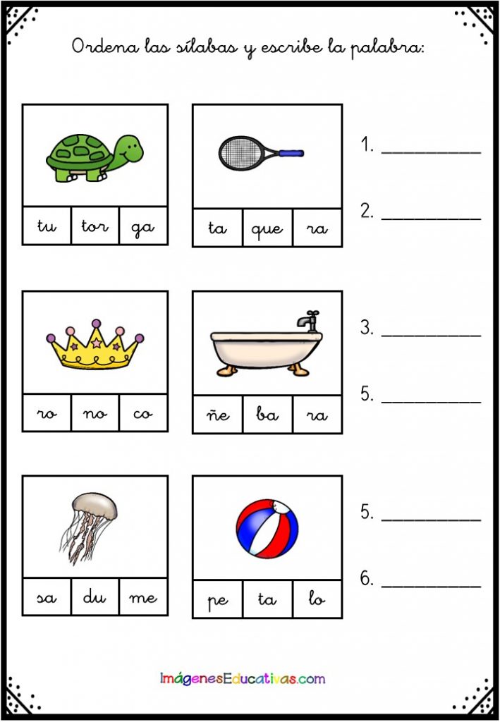 ordenar palabras trisilabas (4) - Imagenes Educativas