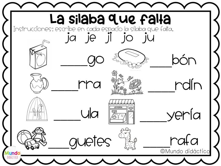 CUADERNO LECTOESCRITURA COMPLETAR SÍLABAS - Imagenes Educativas