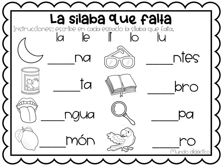 CUADERNO LECTOESCRITURA COMPLETAR SÍLABAS - Imagenes Educativas