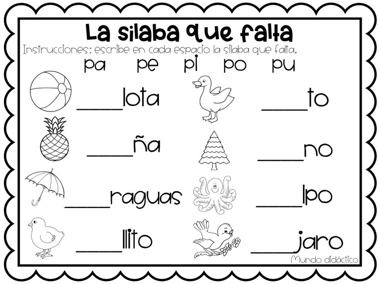CUADERNO LECTOESCRITURA COMPLETAR SÍLABAS - Imagenes Educativas