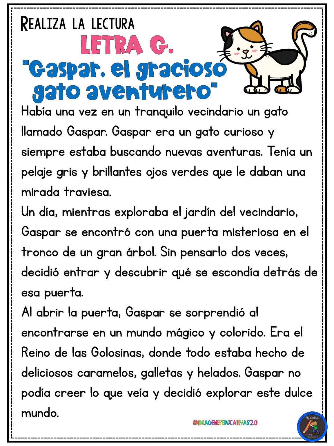 LETRA G. GASPAR, EL GRACIOSO GATO AVENTURERO_Página_3 - Imagenes Educativas