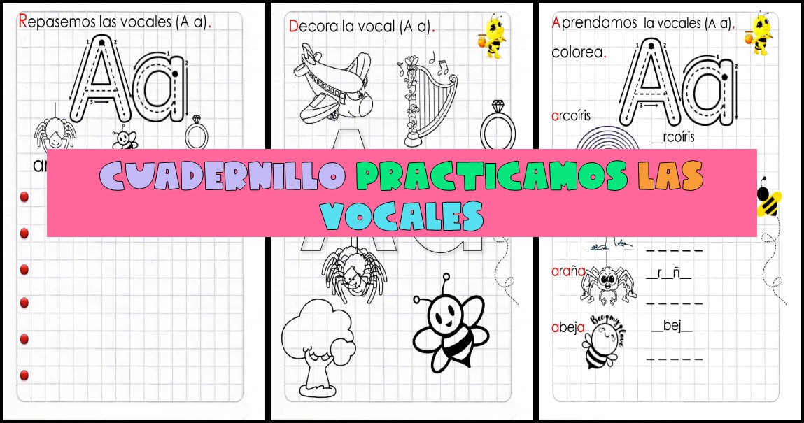 CUADERNILLO PRACTICAMOS LAS VOCALES PORTADA - Imagenes Educativas