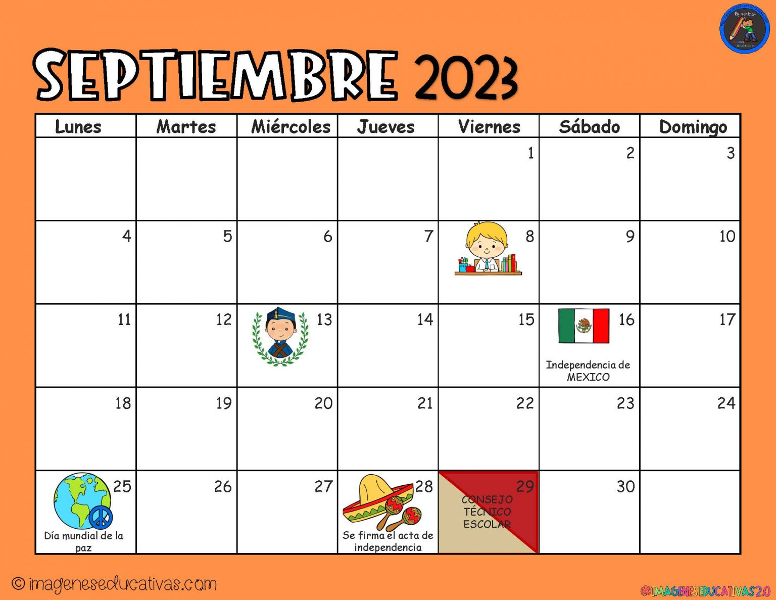 CALENDARIO ESCOLAR 2023-2024 CON FECHAS CLAVE Y PEGATINAS RECORTABLES ...