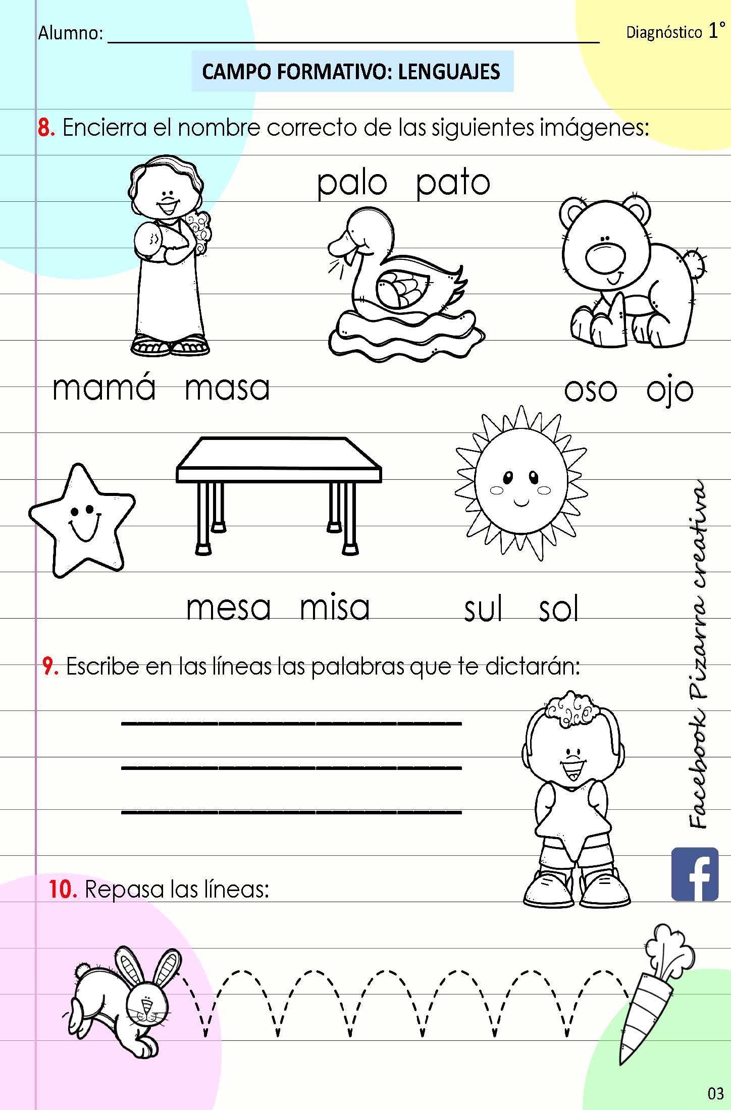 EXAMEN DIAGNÓSTICO PARA 1°GRADO Y 1º DE PRIMARIA 2023-2024 - Imagenes ...