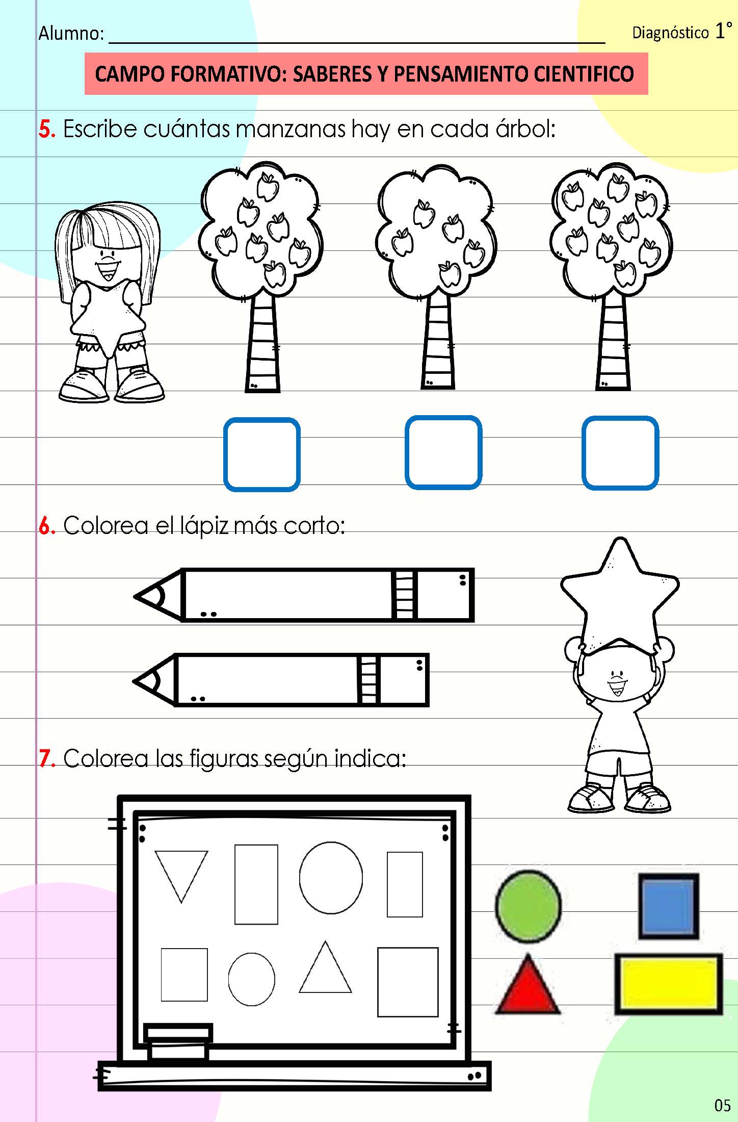 EXAMEN DIAGNÓSTICO PARA 1°GRADO Y 1º DE PRIMARIA 2023-2024 - Imagenes ...