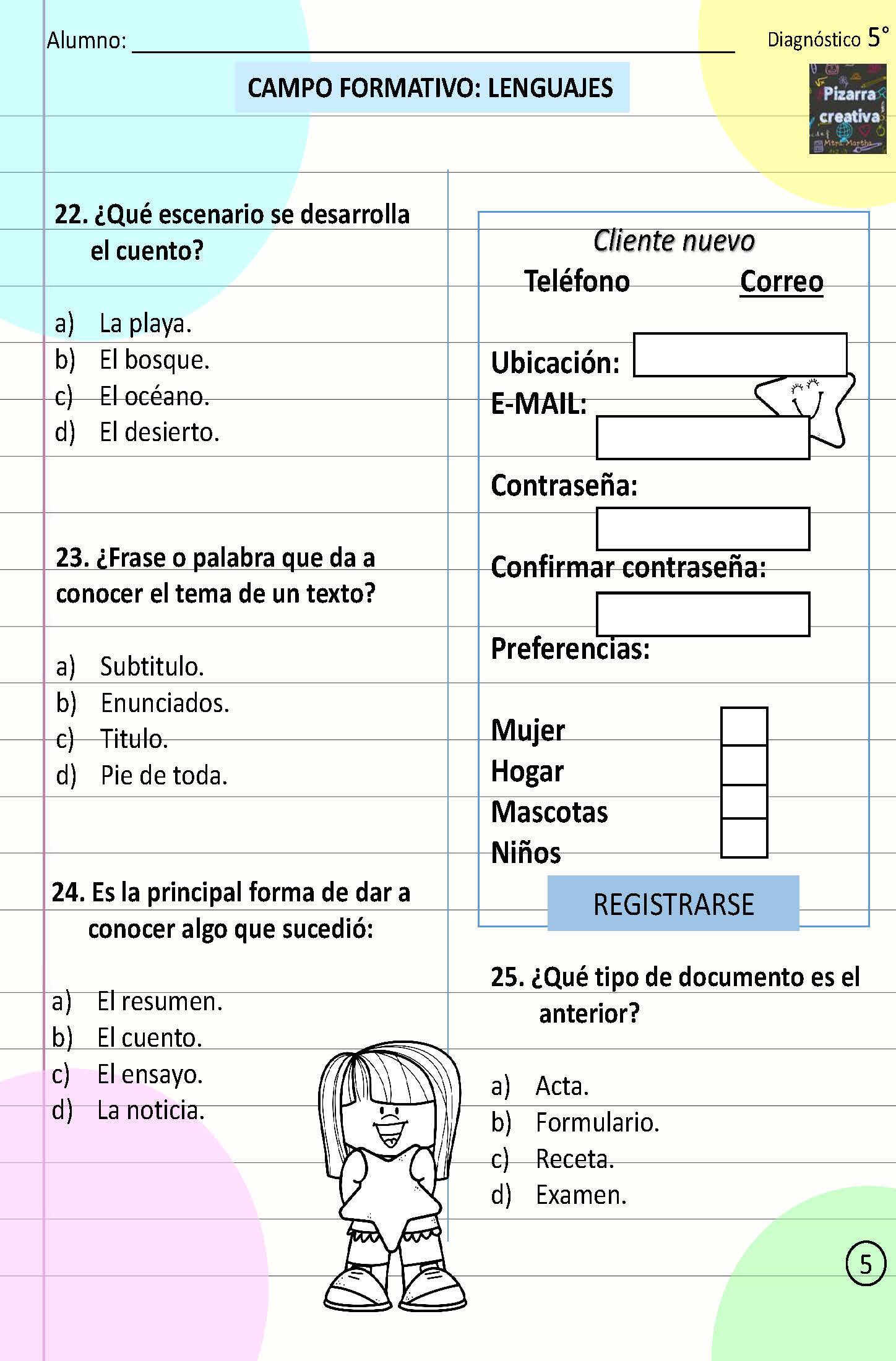 EXAMEN DIAGNÓSTICO PARA 5°GRADO Y 5º DE PRIMARIA 2023-2024 - Imagenes ...