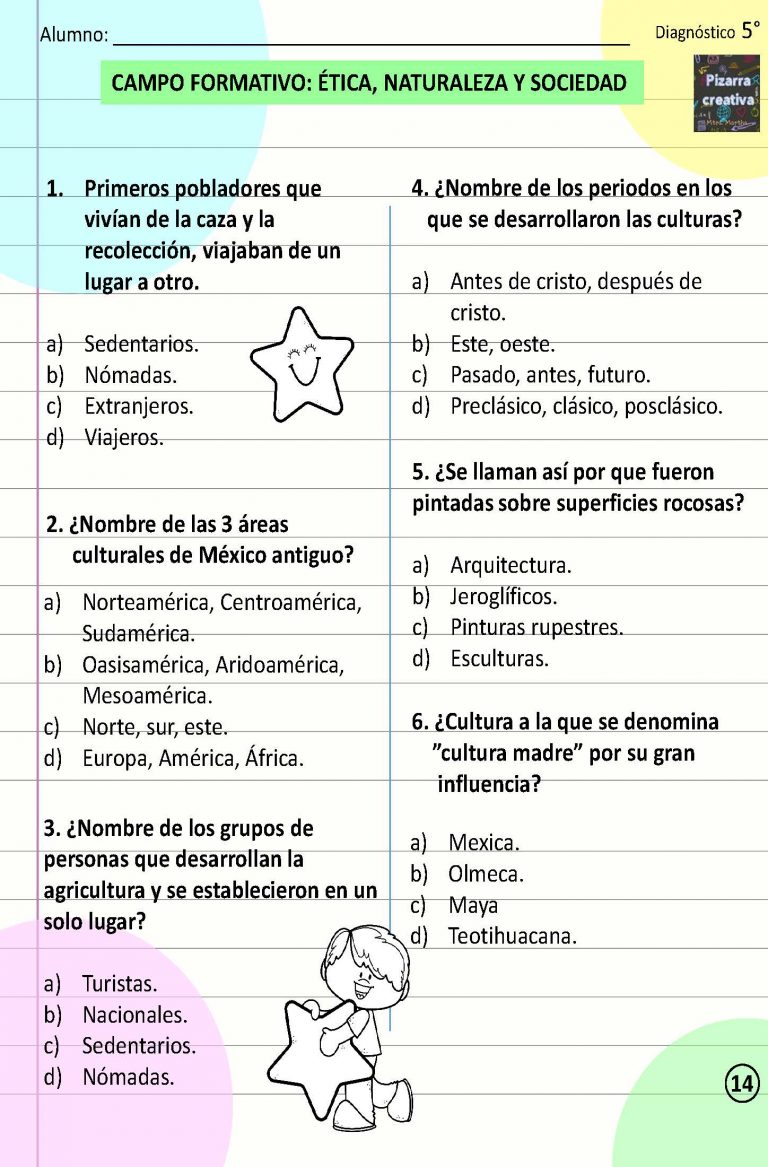 EXAMEN DIAGNÓSTICO PARA 5°GRADO Y 5º DE PRIMARIA 2023-2024 - Imagenes Educativas