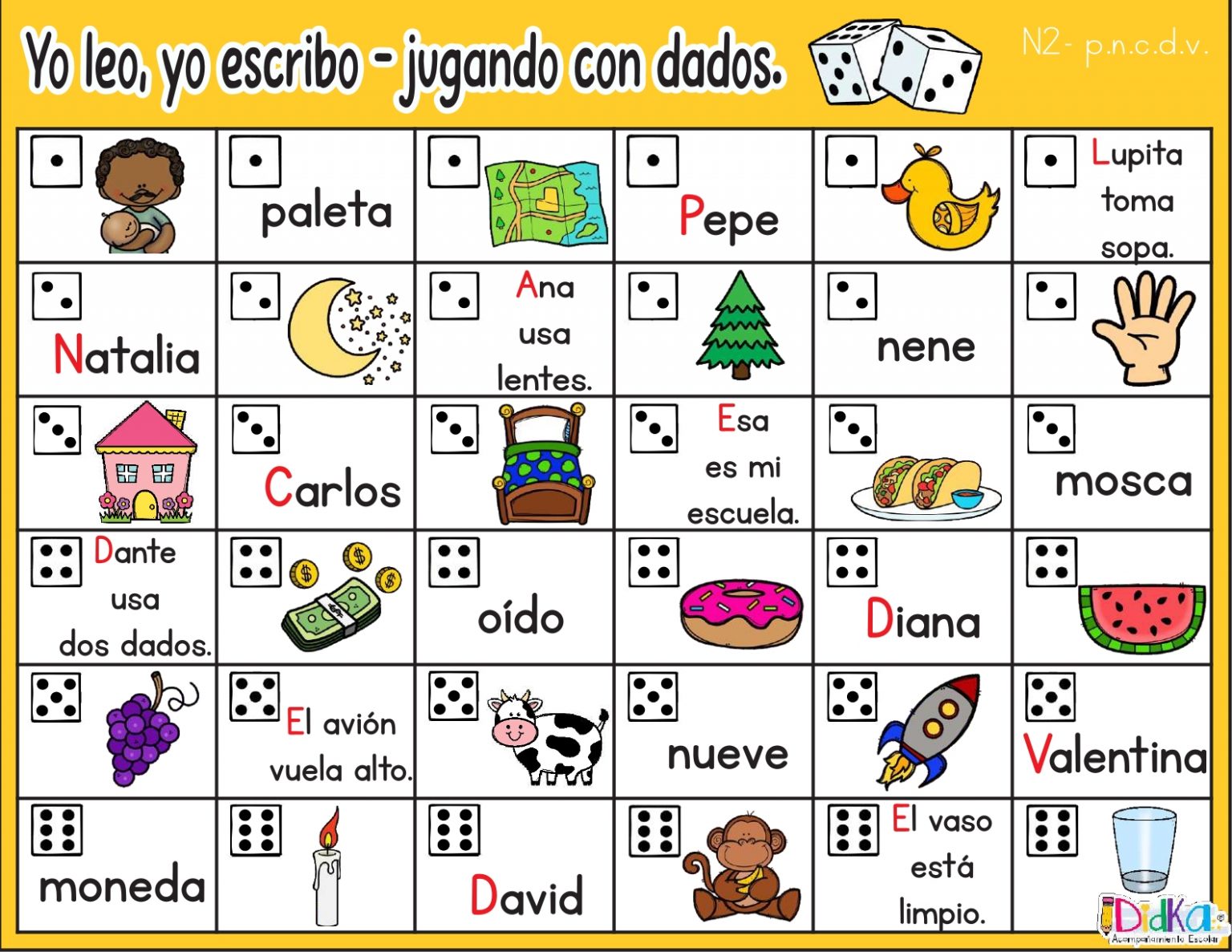 LECTOESCRITURA CON DADOS (2) - Imagenes Educativas