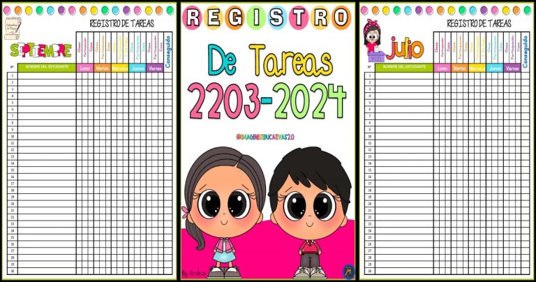 REGISTRO DE TAREAS CLASE Y CASA PARA EL CUROS 2023 - 2024 - Imagenes ...