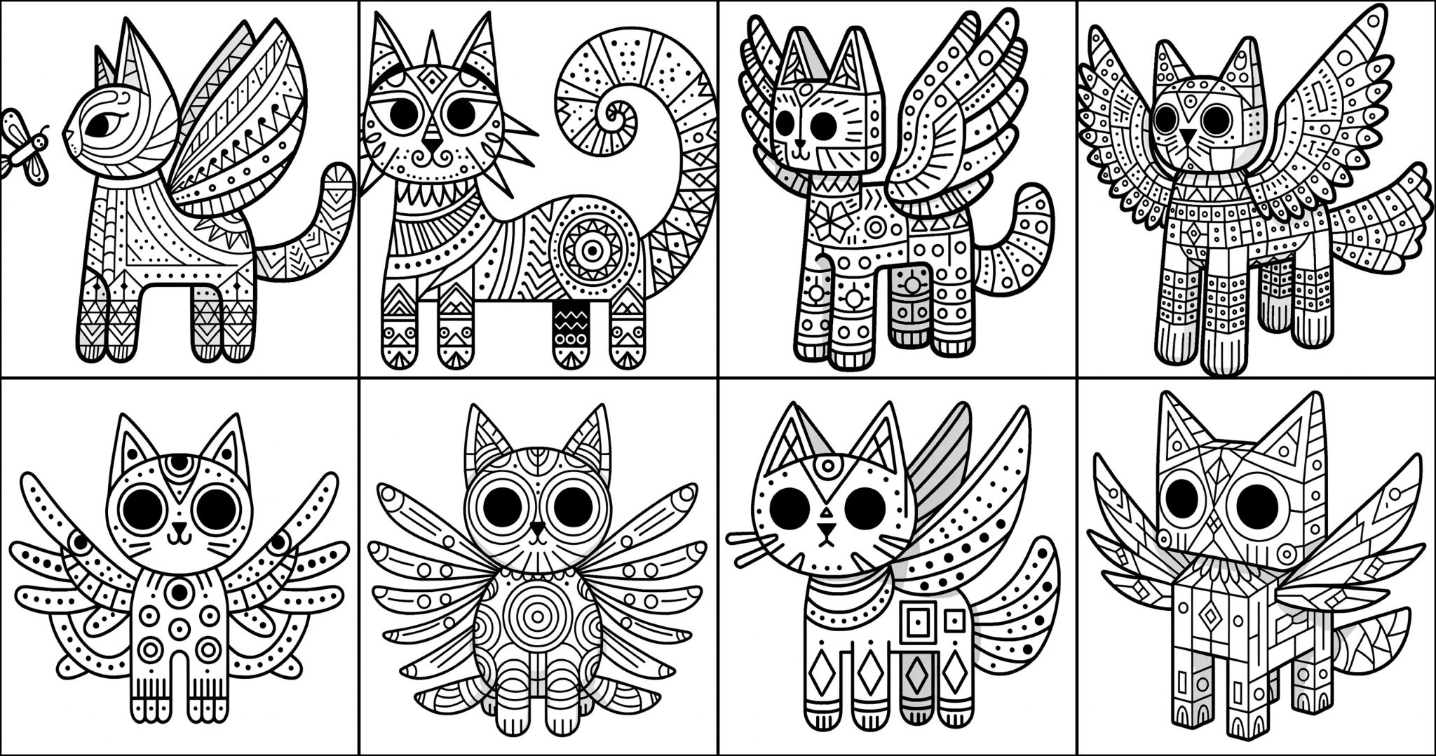 ALEBRIJES GATUNOS PARA COLOREAR EL DÍA DE MUERTOS - Imagenes Educativas