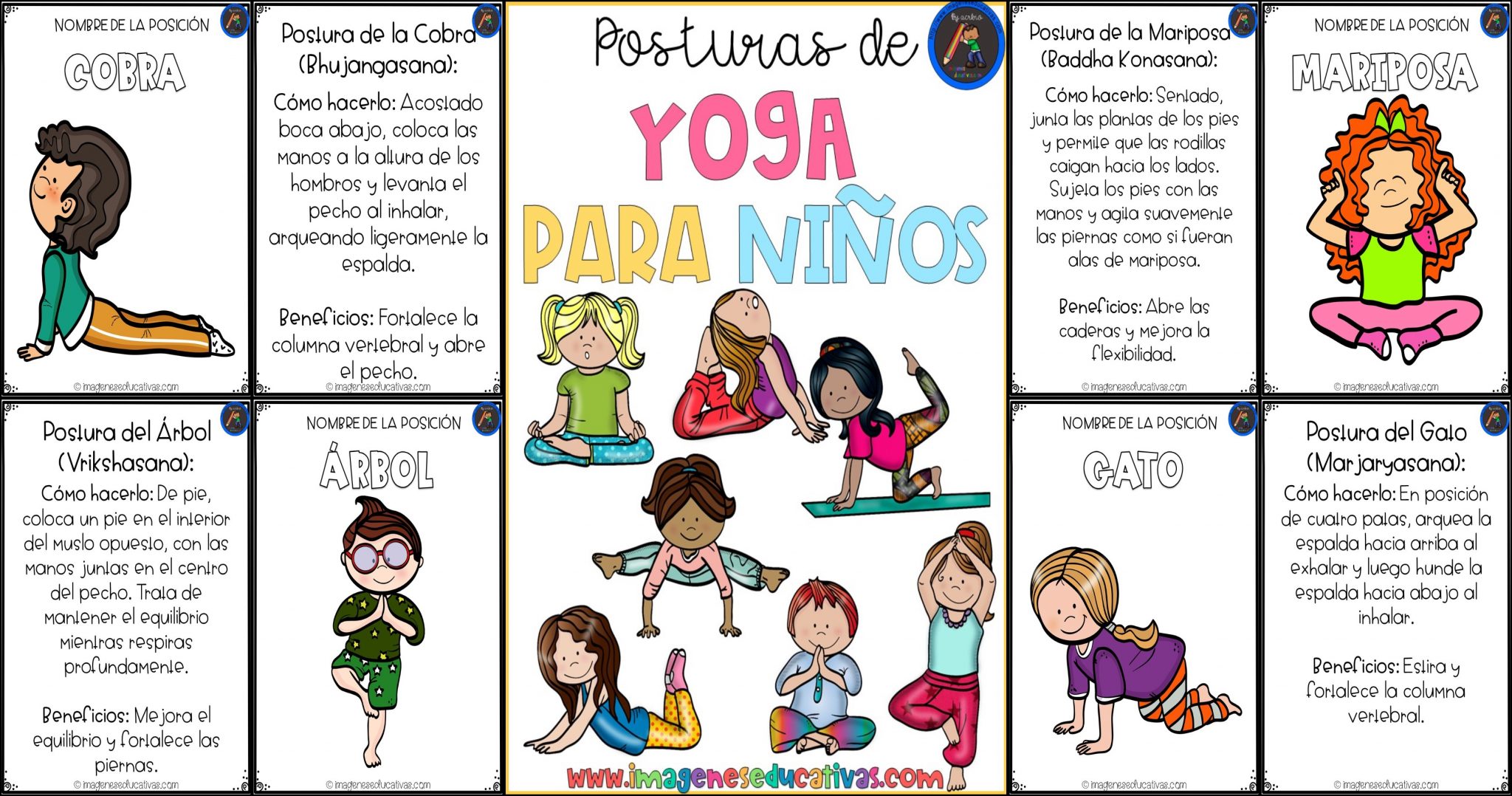POSTURAS DE YOGA PARA NIÑOS Y NIÑAS - Imagenes Educativas