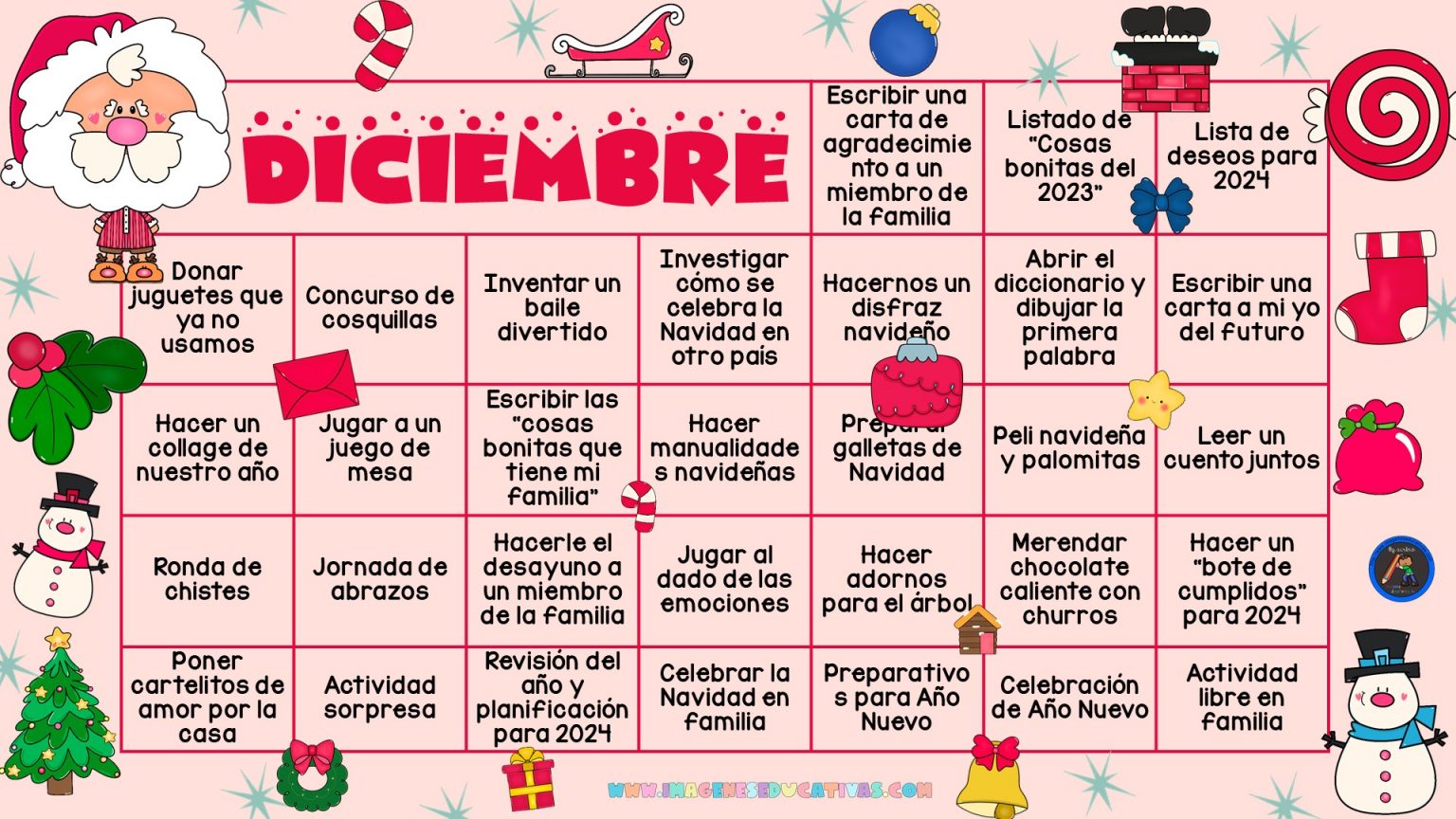 CALENDARIO INFANTIL DICIEMBRE DE ACTIVIDADES DIVERTIDAS PARA HACER AL ...