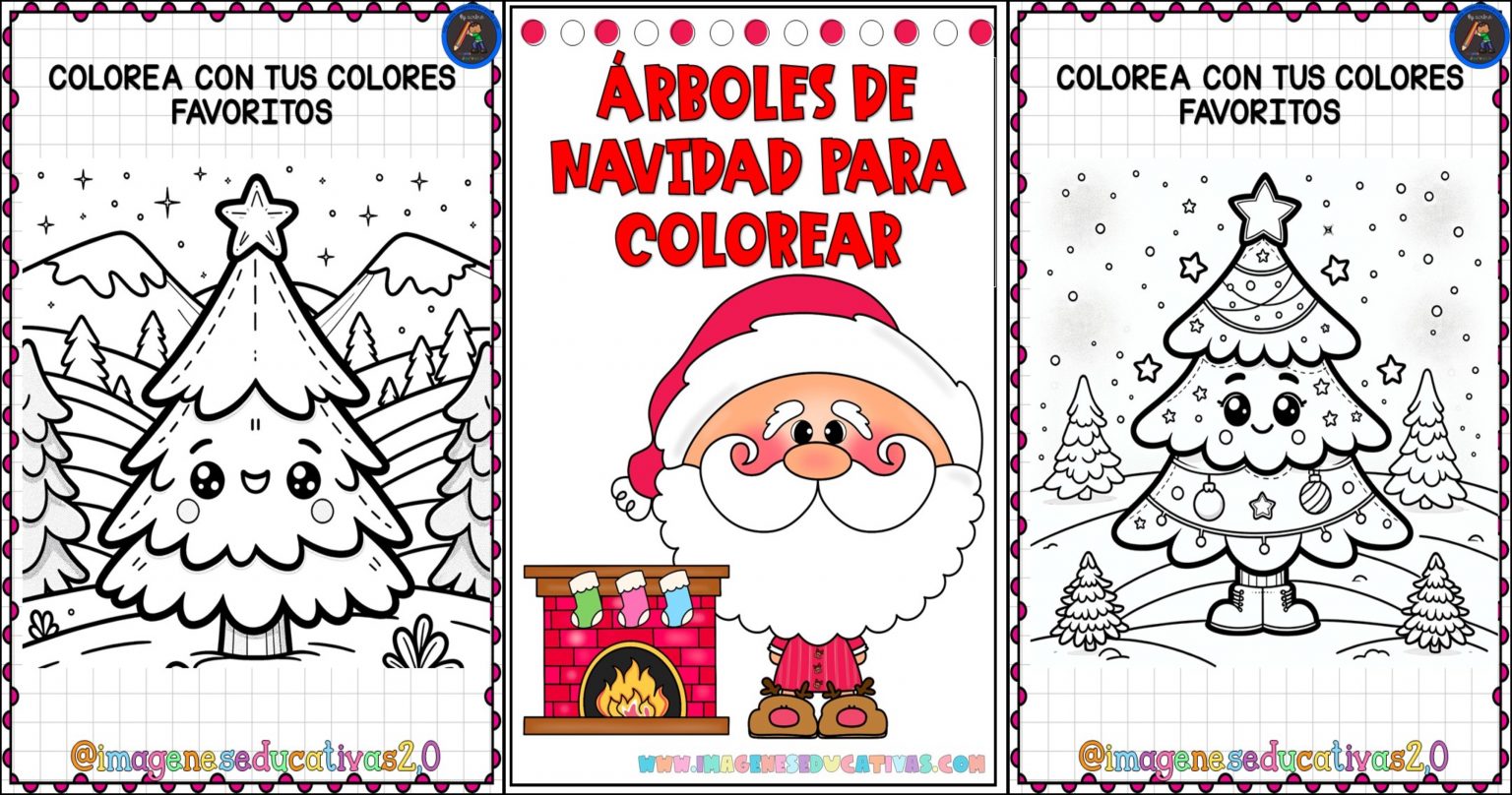 CUADERNO DE ÁRBOLES DE NAVIDAD PARA COLOREAR - Imagenes Educativas