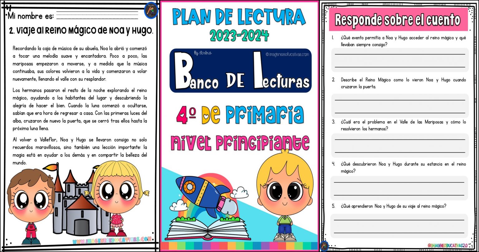 5 LECTURAS PARA EL PLAN LECTOR 2023-2024 CUARTO DE PRIMARIA NIVEL PRINCIPIANTE - Imagenes Educativas