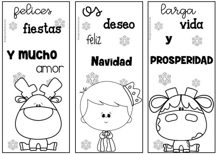 MARCAPÁGINAS PARA COLOREAR EN NAVIDAD - Imagenes Educativas