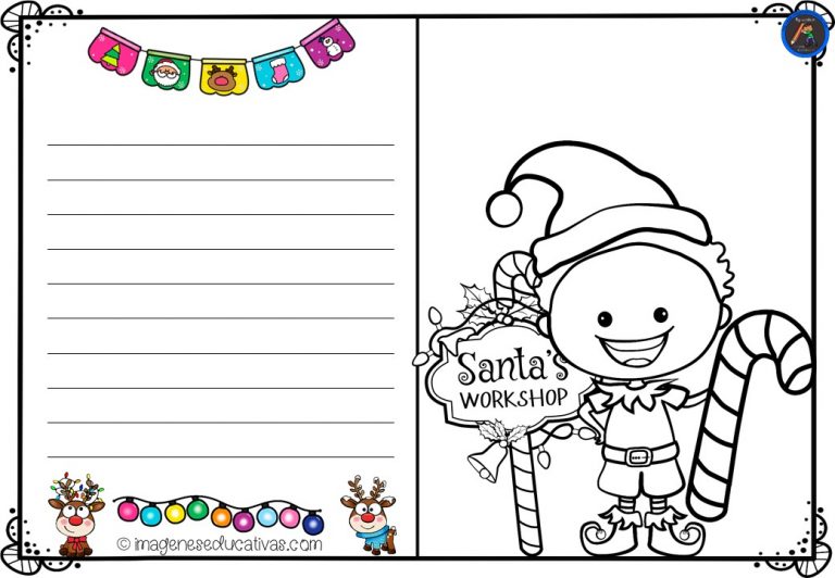 TARJETAS DE NAVIDAD PARA ESCRIBIR Y COLOREAR (33) - Imagenes Educativas