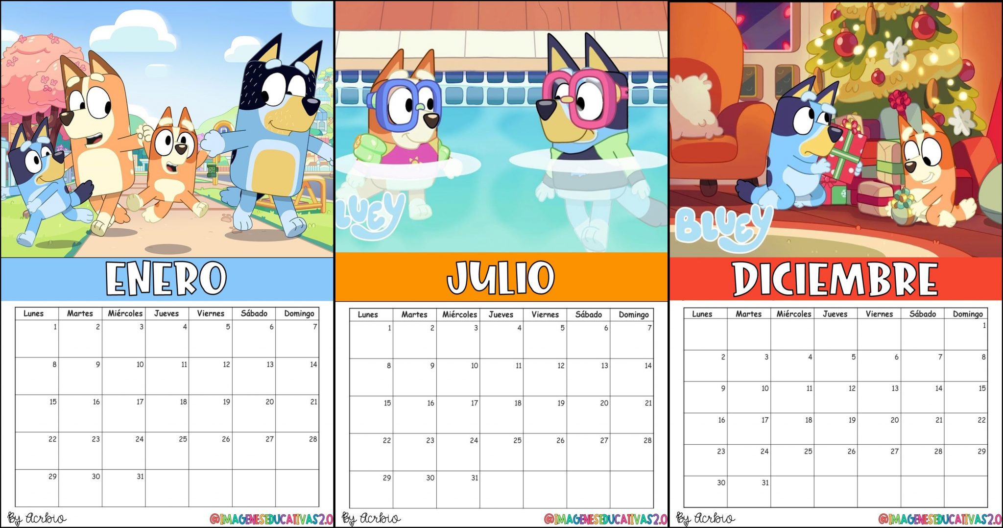 CALENDARIO 2024 BLUEY (1) - Imagenes Educativas