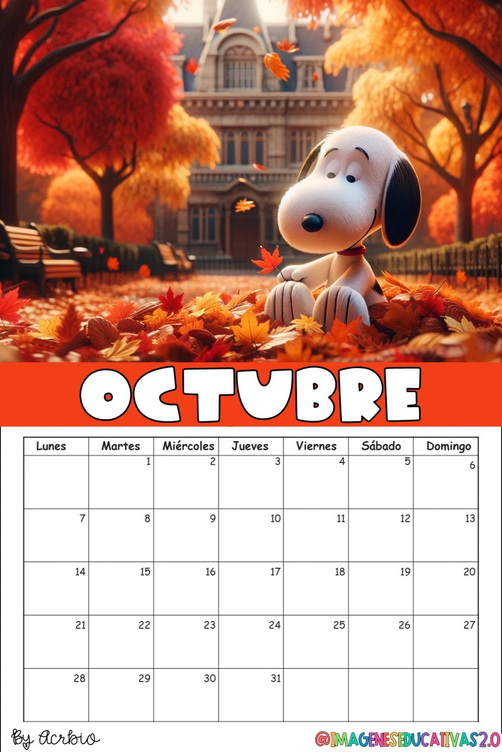 CALENDARIO 2024 TEMÁTICO PARA RELLENAR SNOOPY (11) - Imagenes Educativas