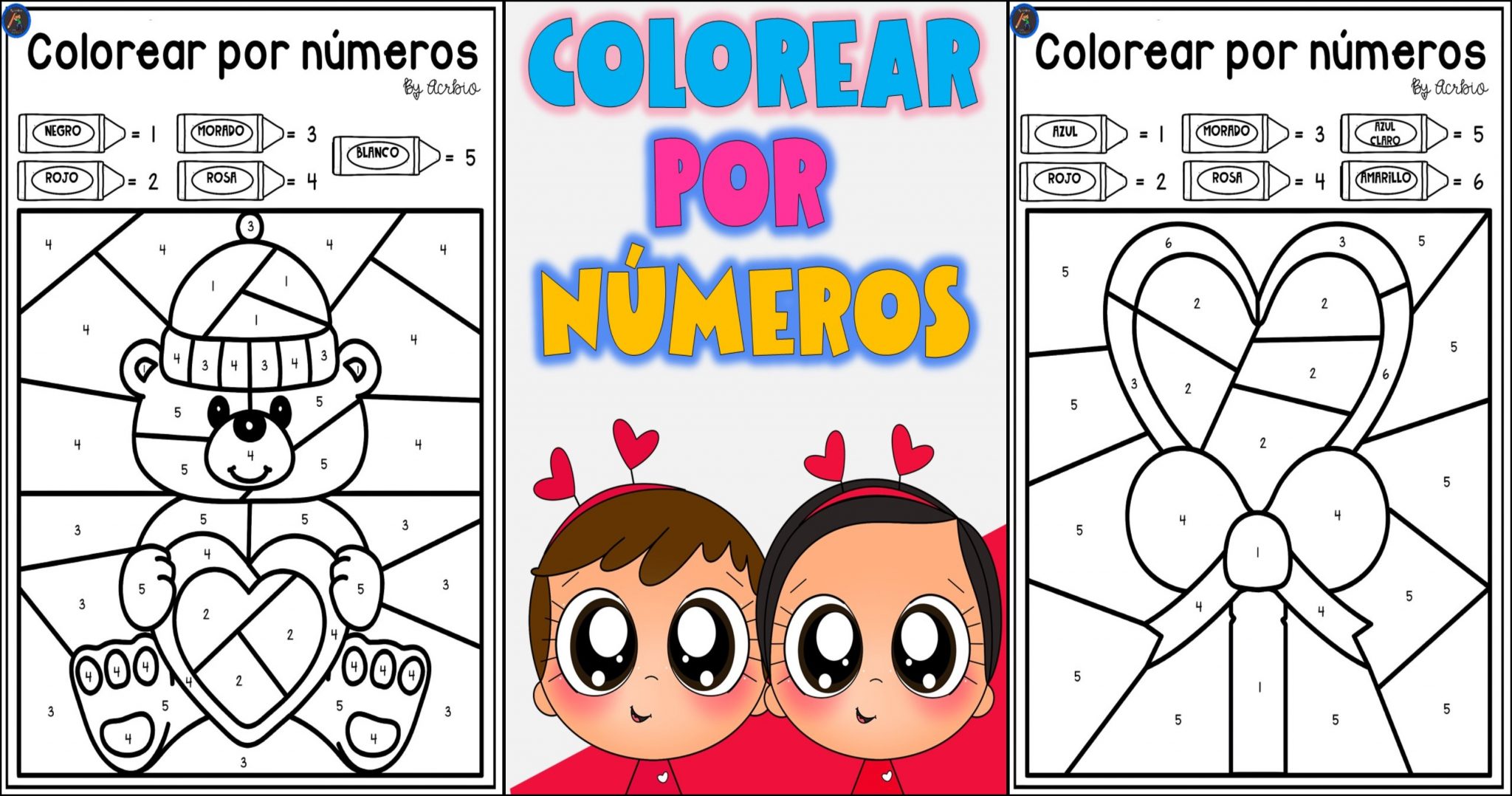 COLOREAR POR NÚMEROS DÍA DEL AMOR Y LA AMISTAD - Imagenes Educativas