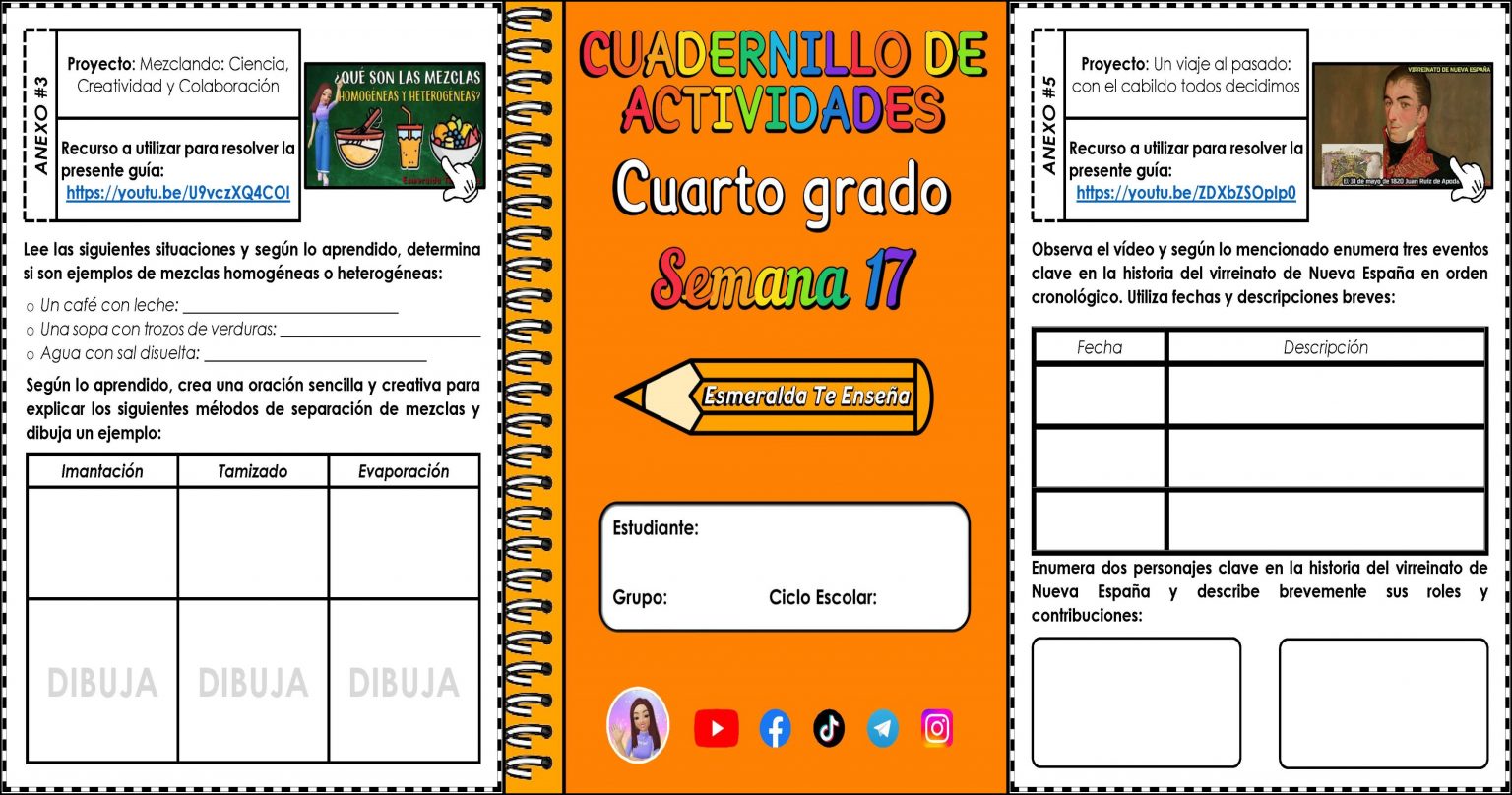 CUADERNO DE ACTIVIDADES Y PLANEACIÓN DIDÁCTICA SEMANA 17 CUARTO GRADO ...