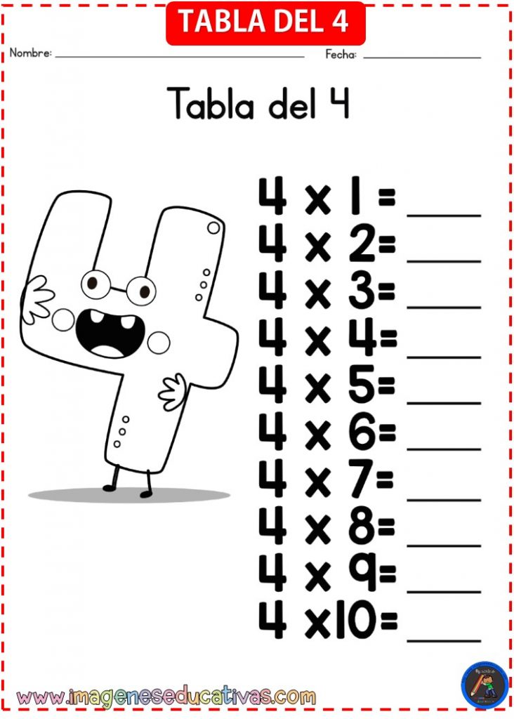 CUADERNO TABLAS DE MULTIPLICAR 2024 IE1 - Imagenes Educativas