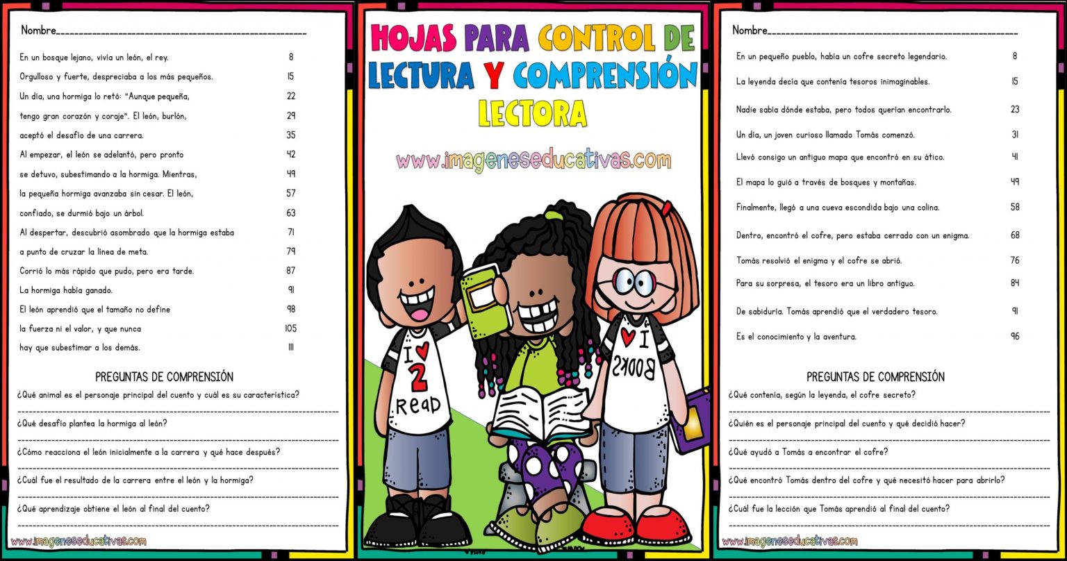 HOJAS PARA CONTROL DE LECTURA Y PREGUNTAS DE COMPRENSIÓN - Imagenes ...