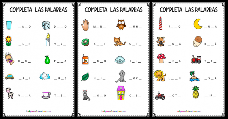 LECTOESCRITURA: COMPLETAR PALABRAS DE 4 LETRAS - Imagenes Educativas