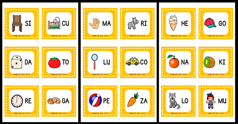 LAS TARJETAS DE LAS SÍLABAS - Imagenes Educativas