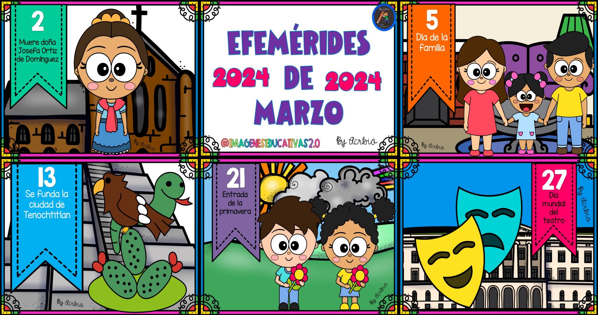 EFEMÉRIDES DEL MES MARZO, DISEÑOS 2024 - Imagenes Educativas
