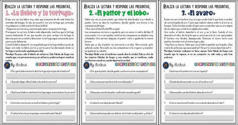 3 Fábulas Para Trabajar La Comprensión Lectora 1 Imagenes Educativas