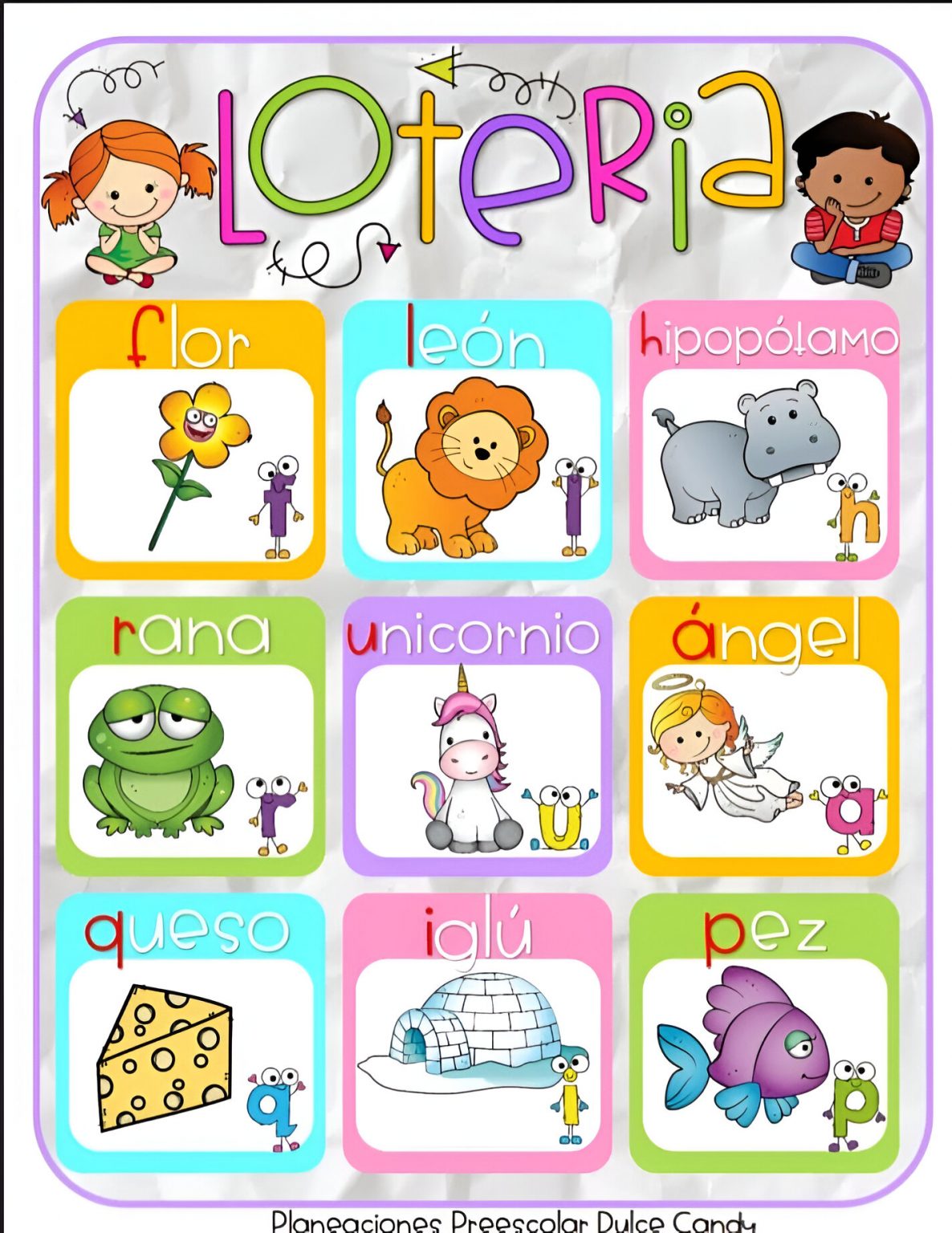 LOTERÍA DEL ALFABETO - Imagenes Educativas