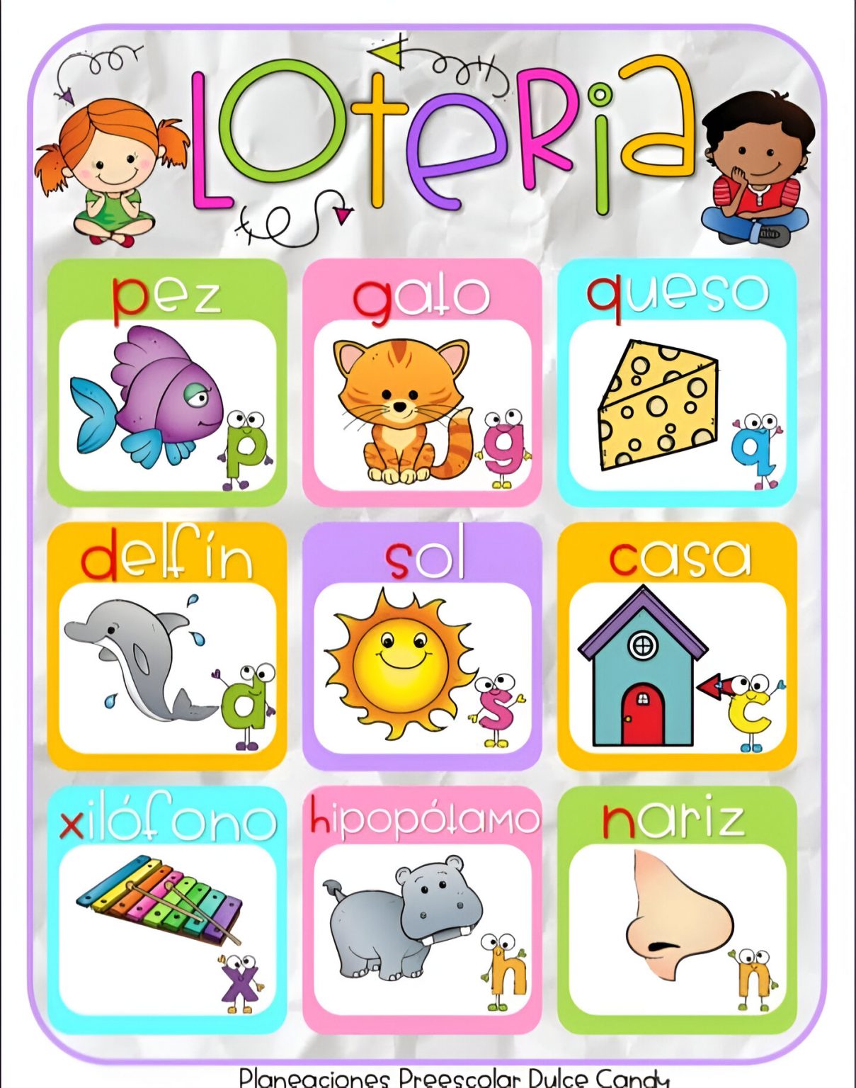 LOTERÍA DEL ALFABETO - Imagenes Educativas